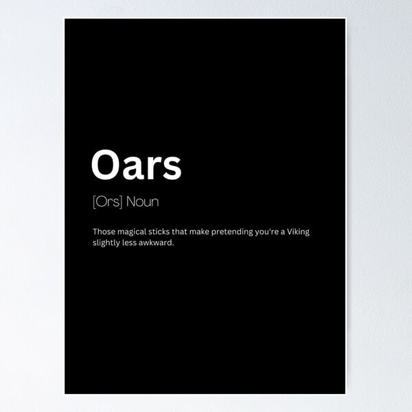 Oars Dictionary Definition Poster Wall Art, Modern Wall Decor For ...