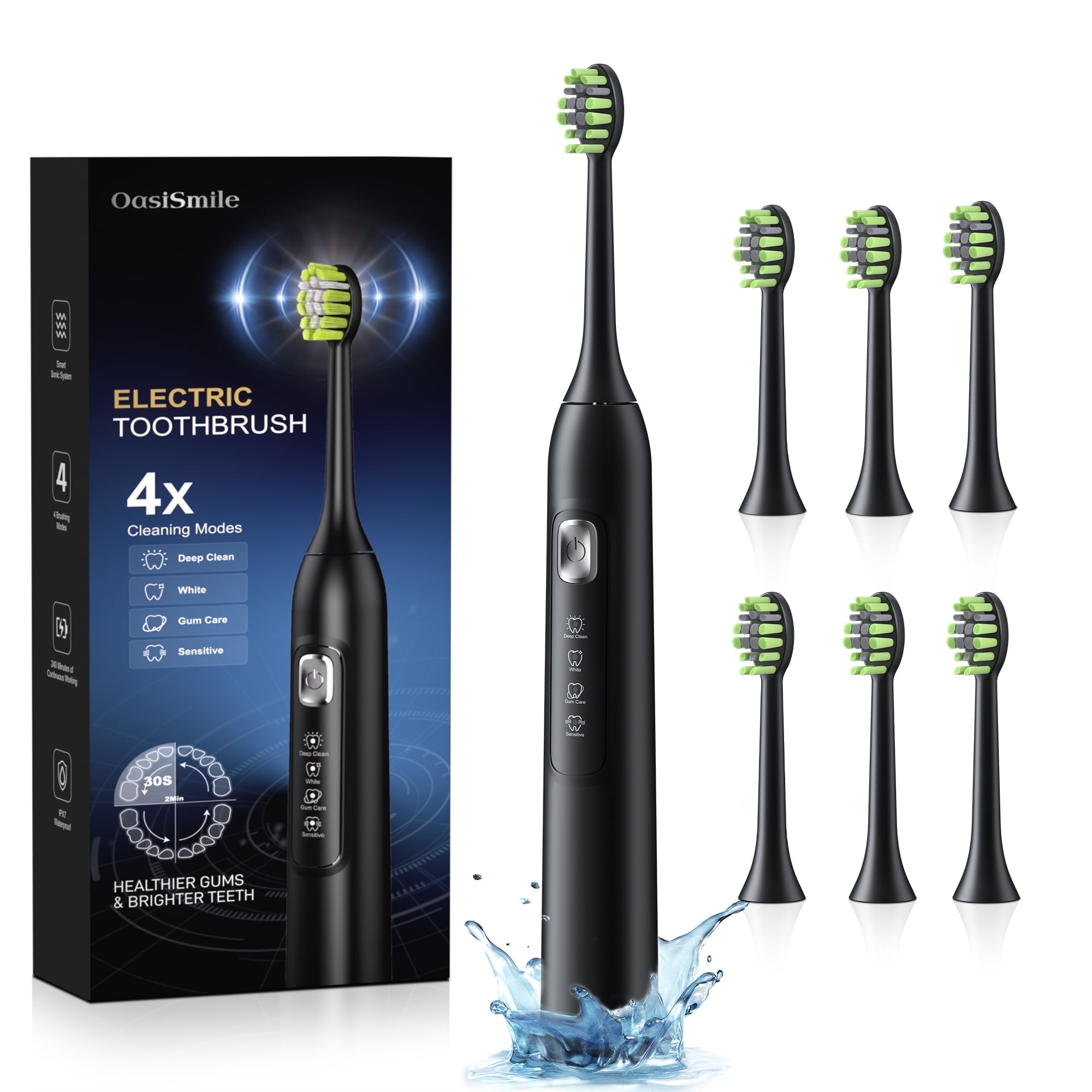 OasiSmile Sonic Electric Toothbrush for Adults, Travel Portable Rechargeable 120-Day Battery ...