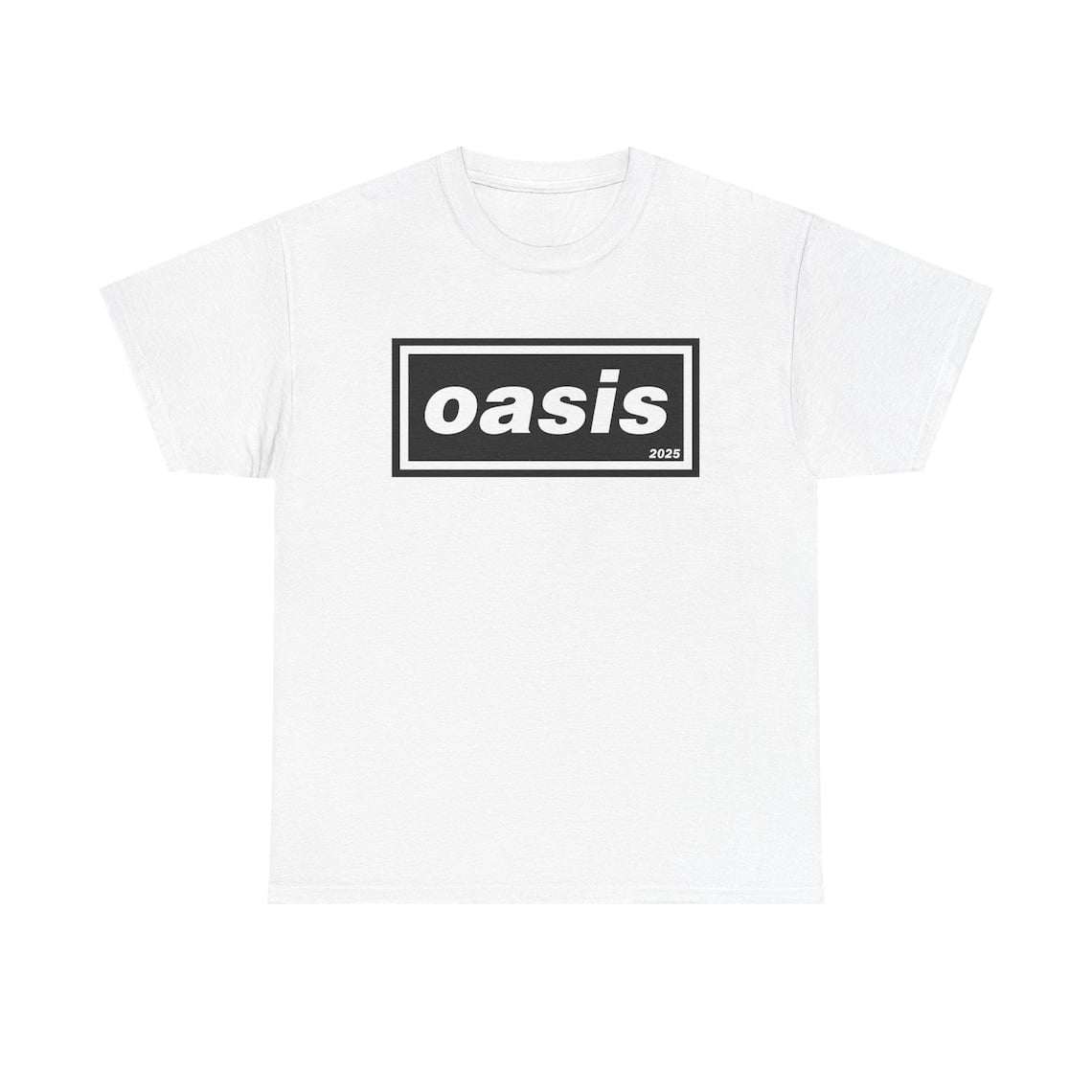 Oasis 2025 Tour Tribute Tee, Unisex Short Sleeve T-shirt,White Color ...