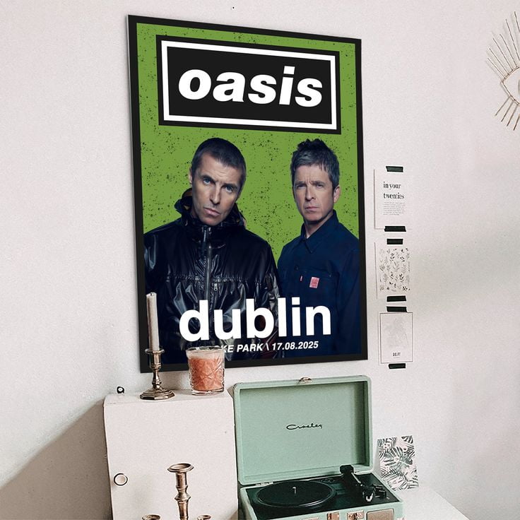 Oasis August 17 2025 Live 25 Dublin At Croke Park Dublin Poster Retro ...