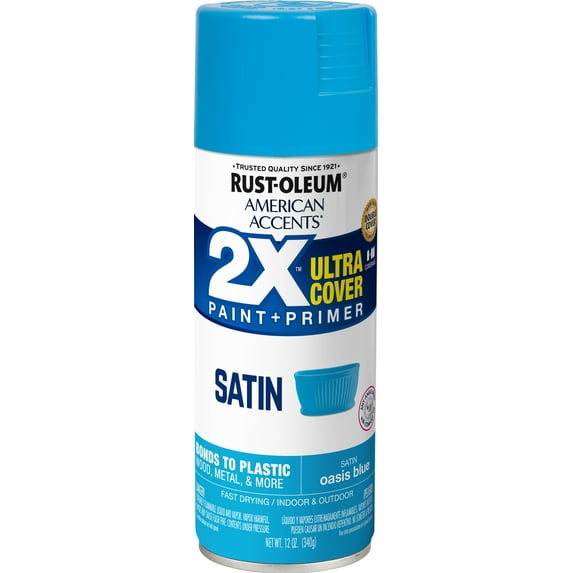 Oasis Blue, Rust-Oleum American Accents 2X Ultra Cover Satin Spray ...