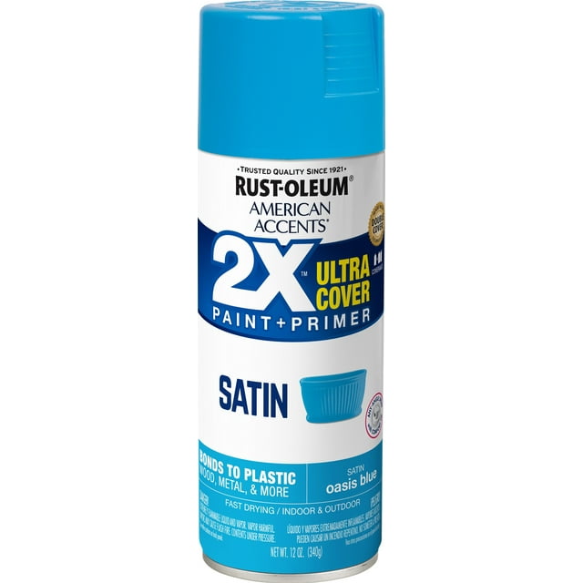 Oasis Blue, Rust-Oleum American Accents 2X Ultra Cover Satin Spray ...