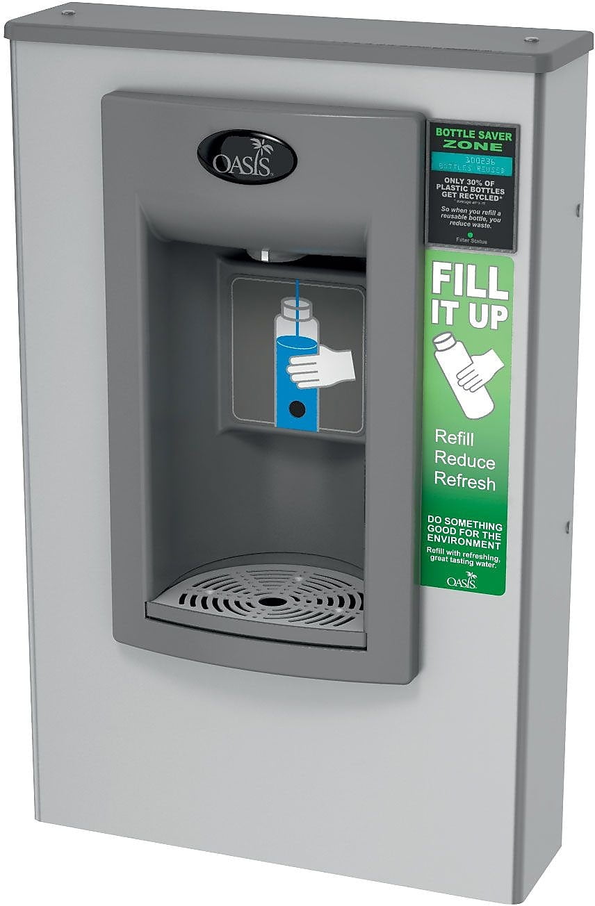Oasis Bottle Filler, Surface Mount, 42 1/2"H x 20 1/2"W x 6 1/4"D, Gray ...