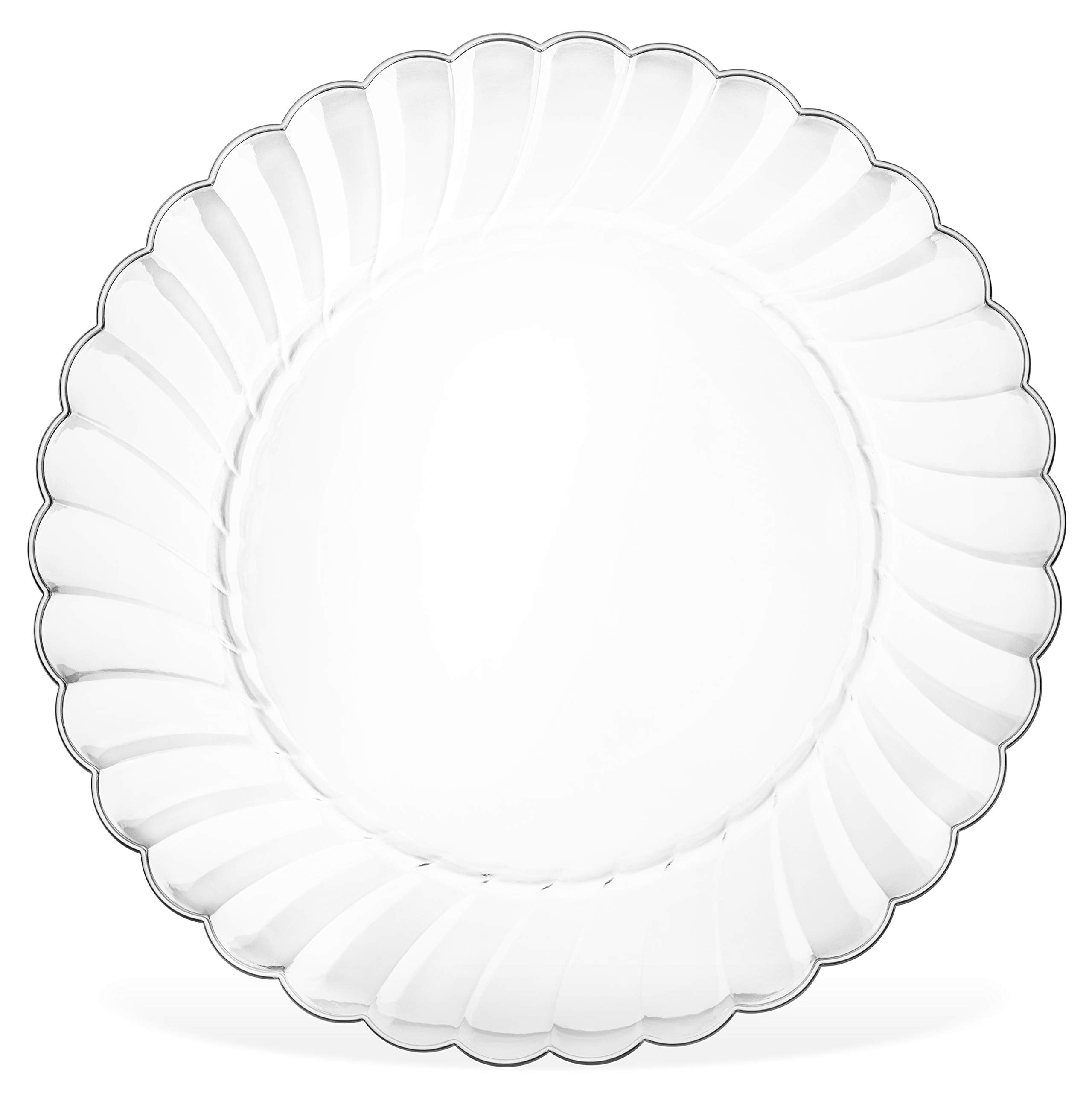 Oasis Creations Premium Hard Plastic Plate Set 50 x 9” Clear Round ...
