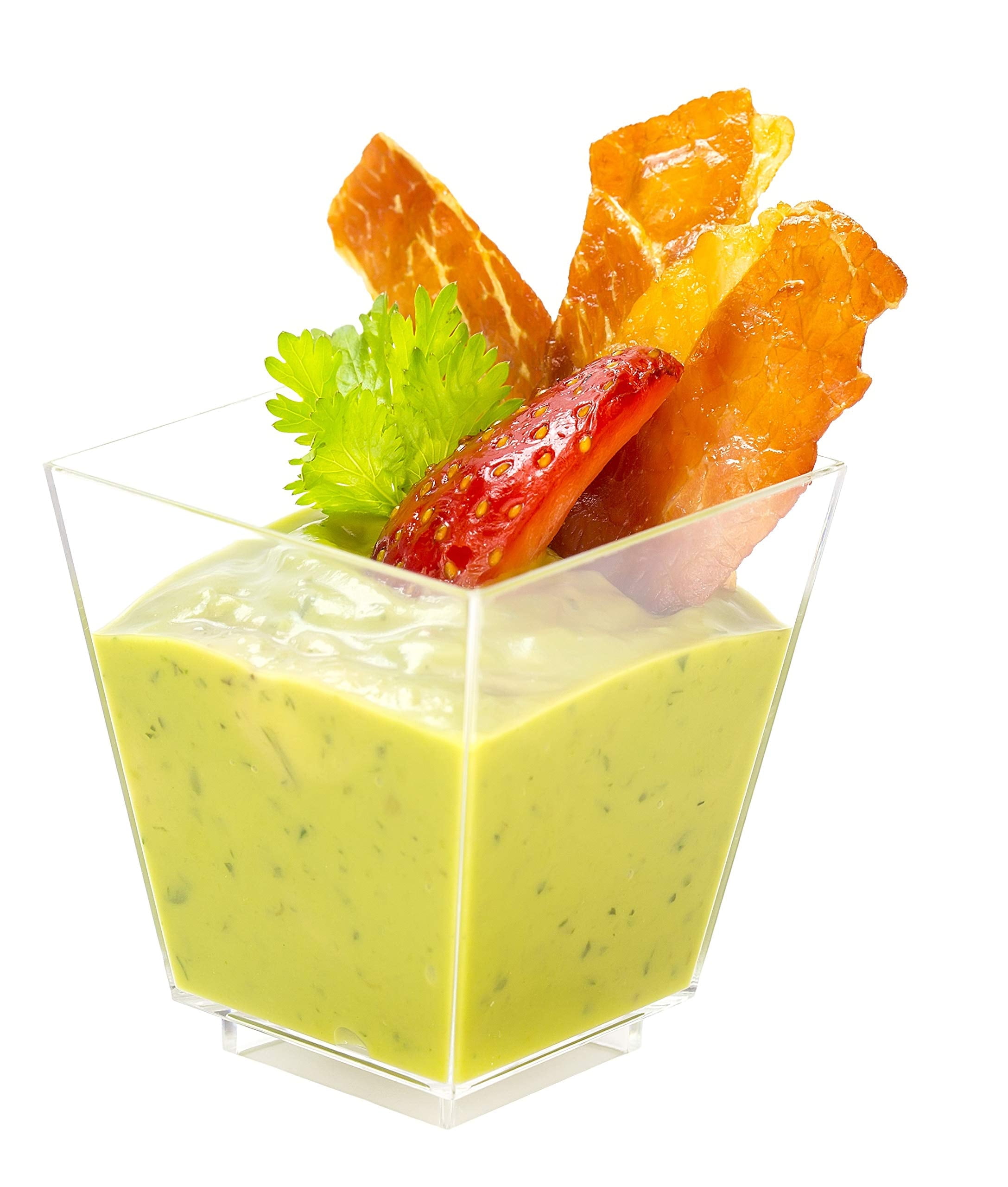 Oasis Creations Square Mini Dessert Cup - 3.5 ounce - 400 Count - Lids ...