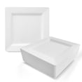 Oasis Creations White Square Plates Set 10" - 50 count - Premium Hard ...