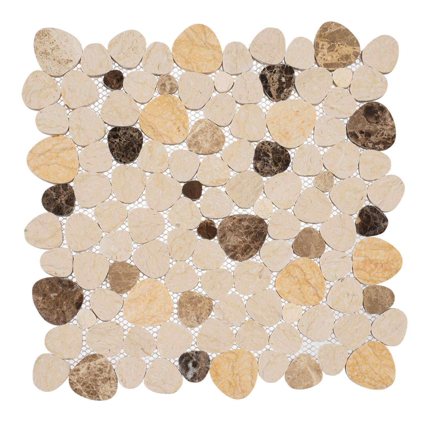 Oasis Gobi Brown Pebble Stone Look Natural Stone Mosaic Wall and Floor ...