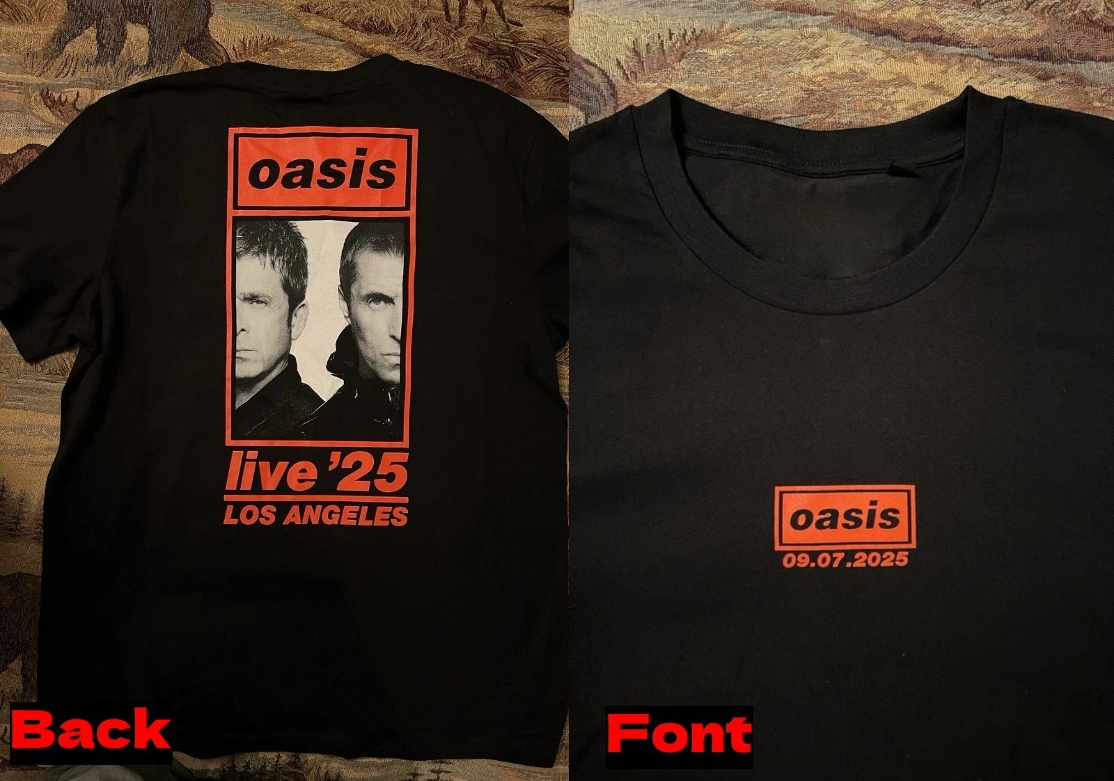 Oasis Live 2025 Tour Merch In Los Angeles At Rose Bowl Stadium On Sept ...