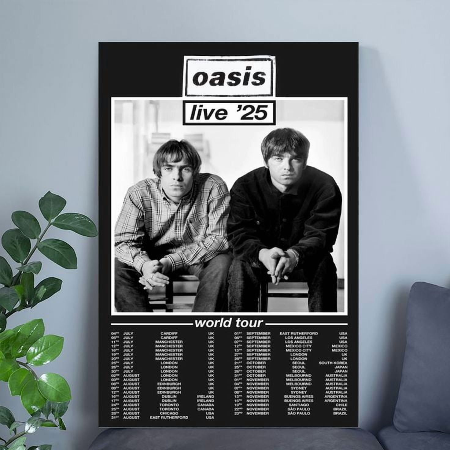 Oasis Live '25 World Tour Poster Retro Style - Size 24''x36'' - Kiloa ...