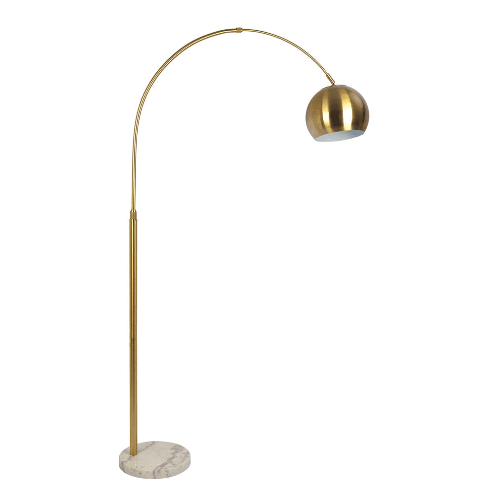 Table Lamps Oasis Long Arm Gold Brass Adjustable Floor Lamp with Round ...