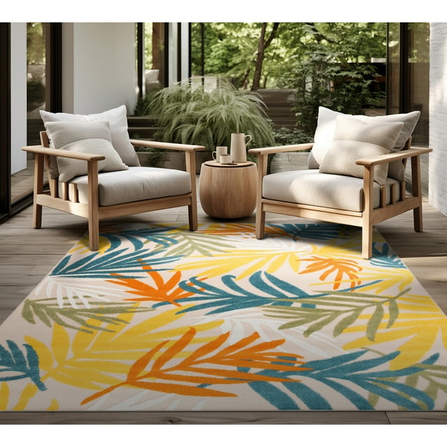 Oasis Modern Gold Indoor Outdoor Area Rug, 8' x 10' - Walmart.com