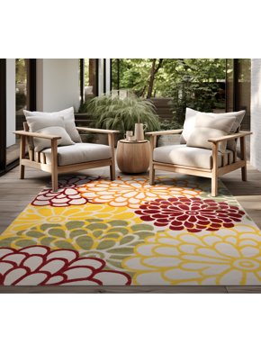 Outdoor Rugs in Patio & Outdoor Decor | Yellow - Walmart.com