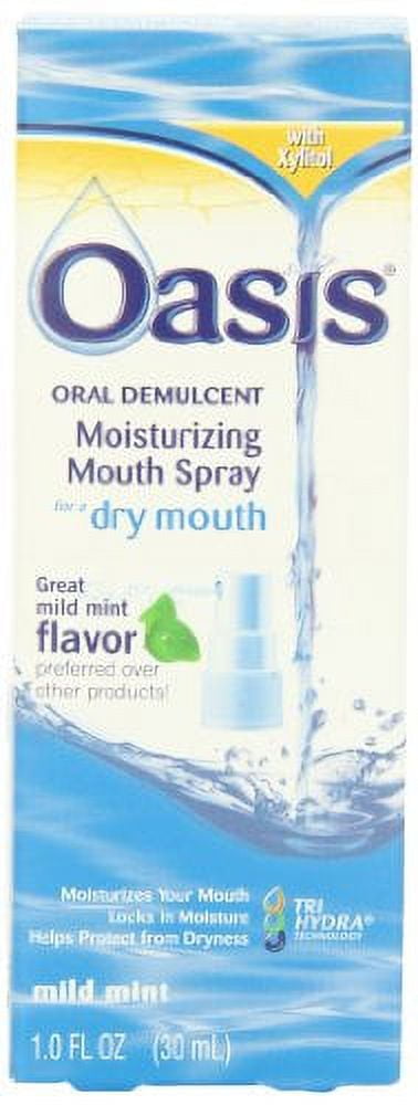 Oasis Oral Demulcent Moisturizing Dry Mouth Spray, Mild Mint, Alcohol ...