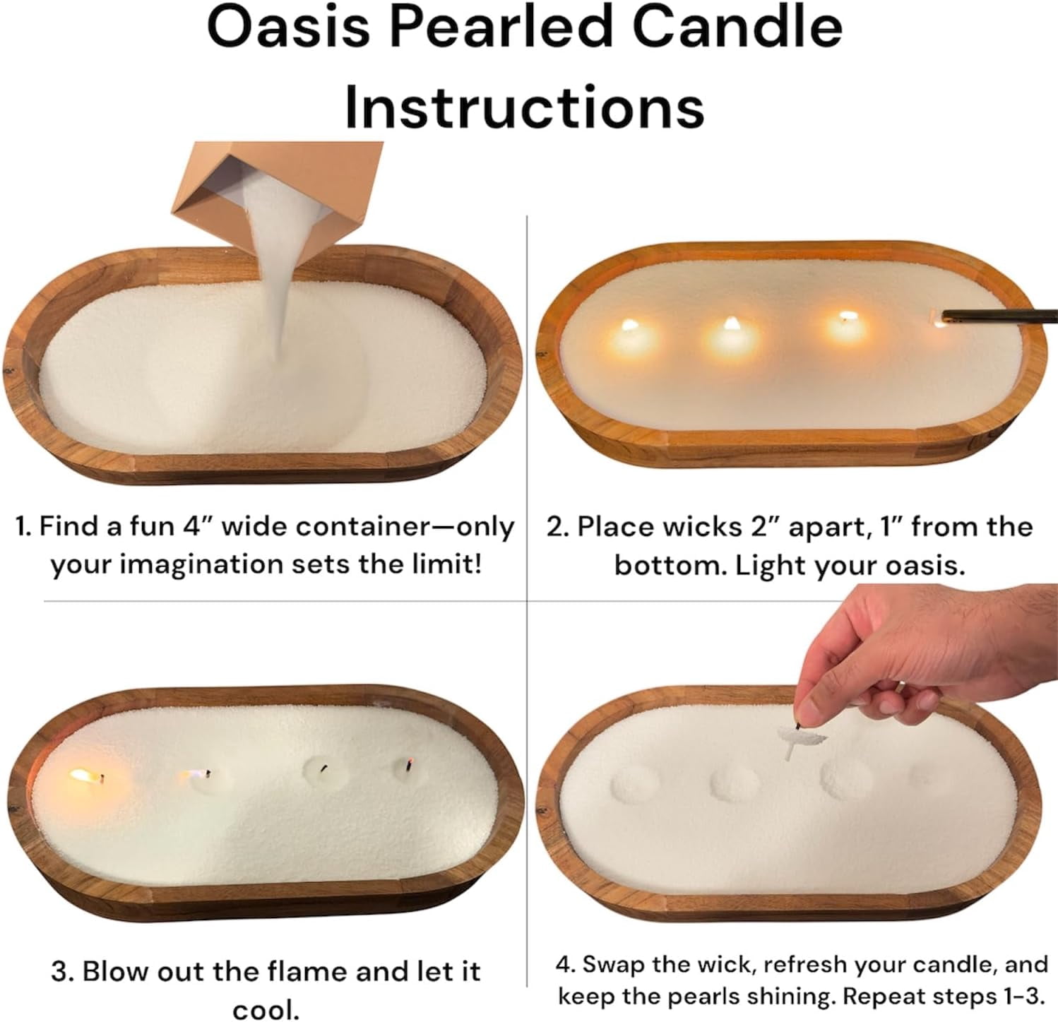 Oasis Pearled Sand Candle - Non-Toxic, Paraffin-Free Healthy Palm Wax ...