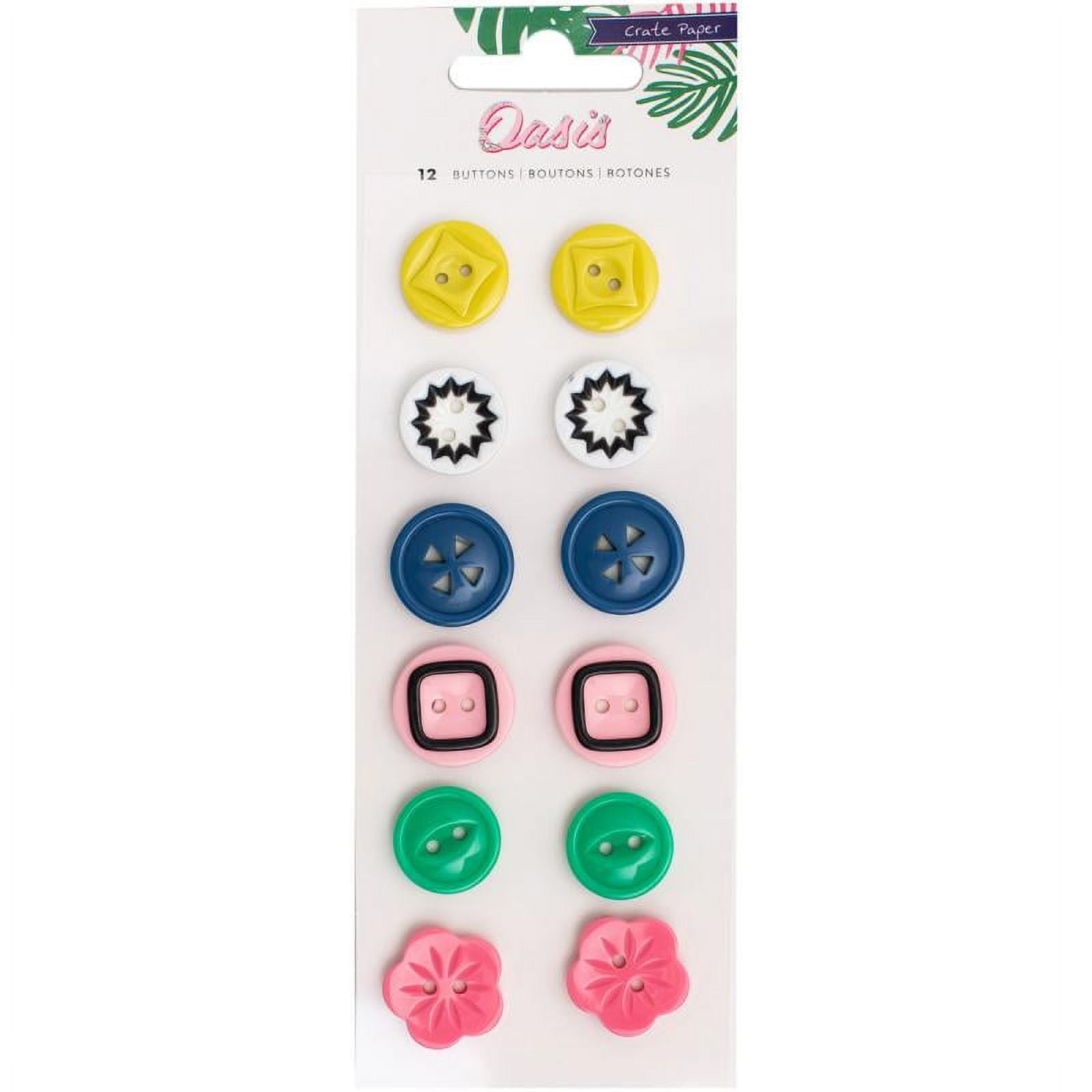 Oasis Plastic Buttons 12/Pkg- - Walmart.com