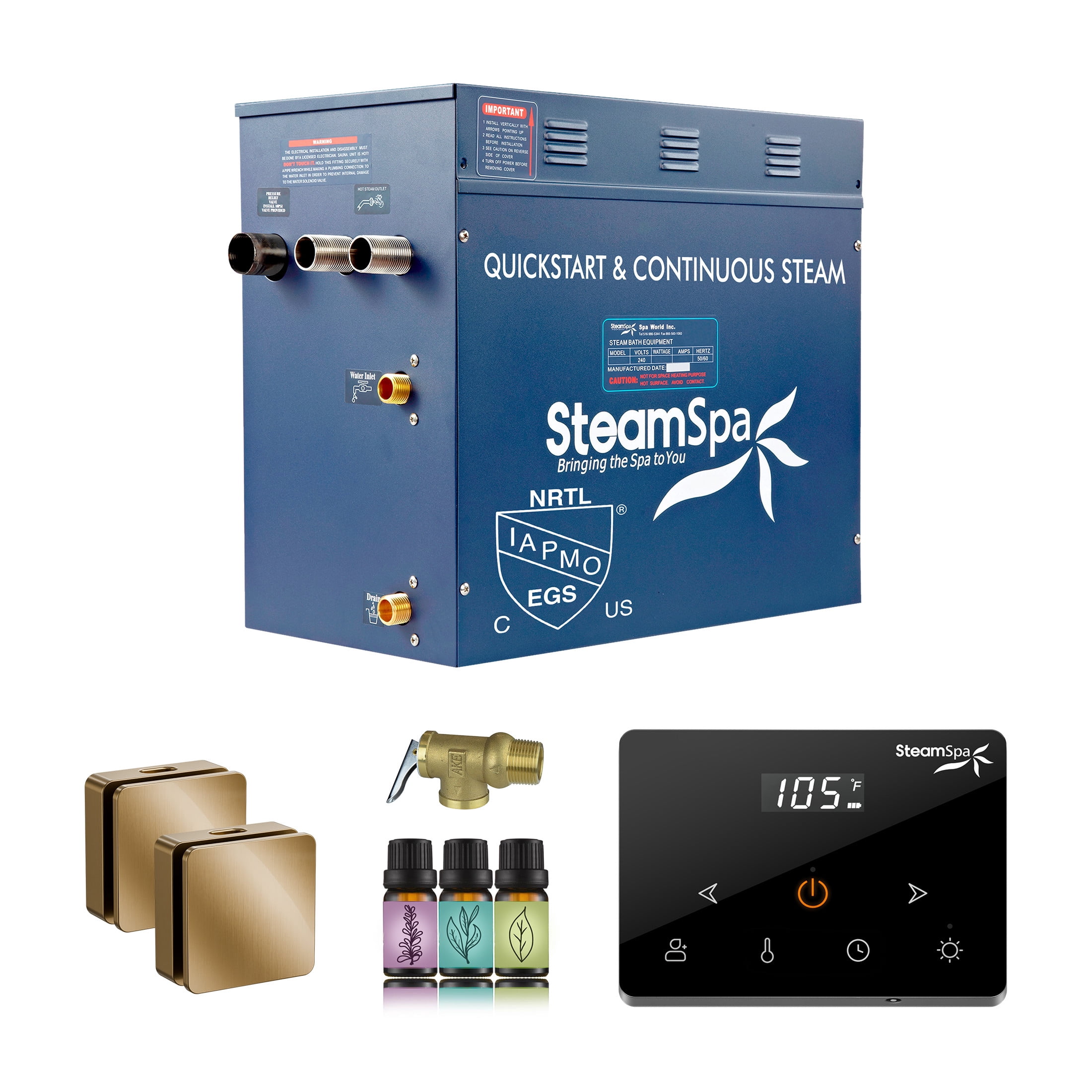 Oasis Series 10500-Watts Steam Generator with Continuous Steam Plus ...