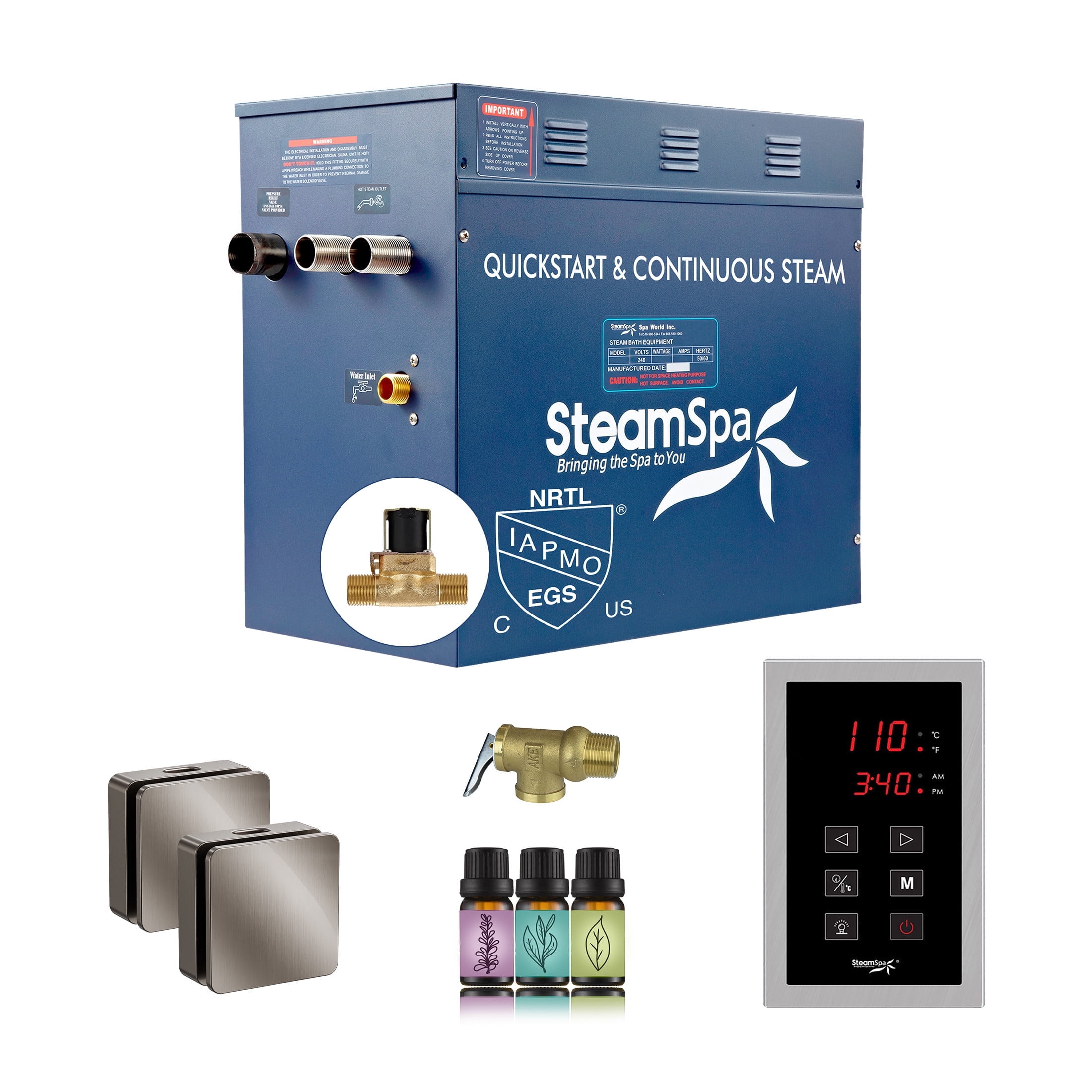 Oasis Series 12000-Watts Steam Generator with Continuous Steam Plus ...