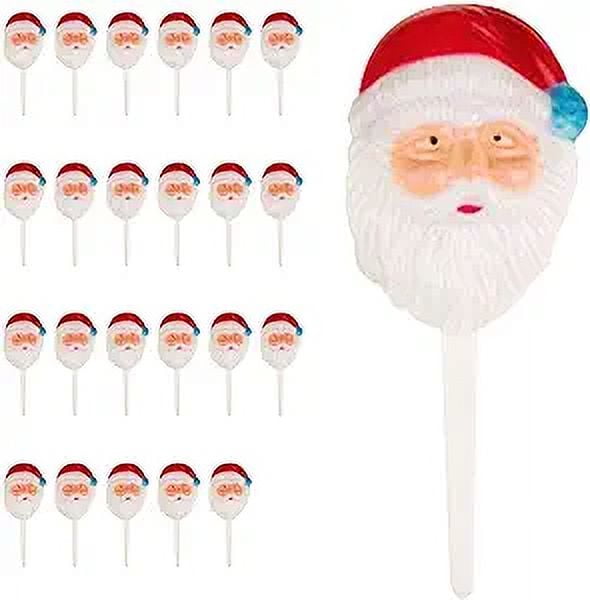 Oasis Supply - 24 Christmas Cupcake Cake Toppers Santa Claus Head Picks ...