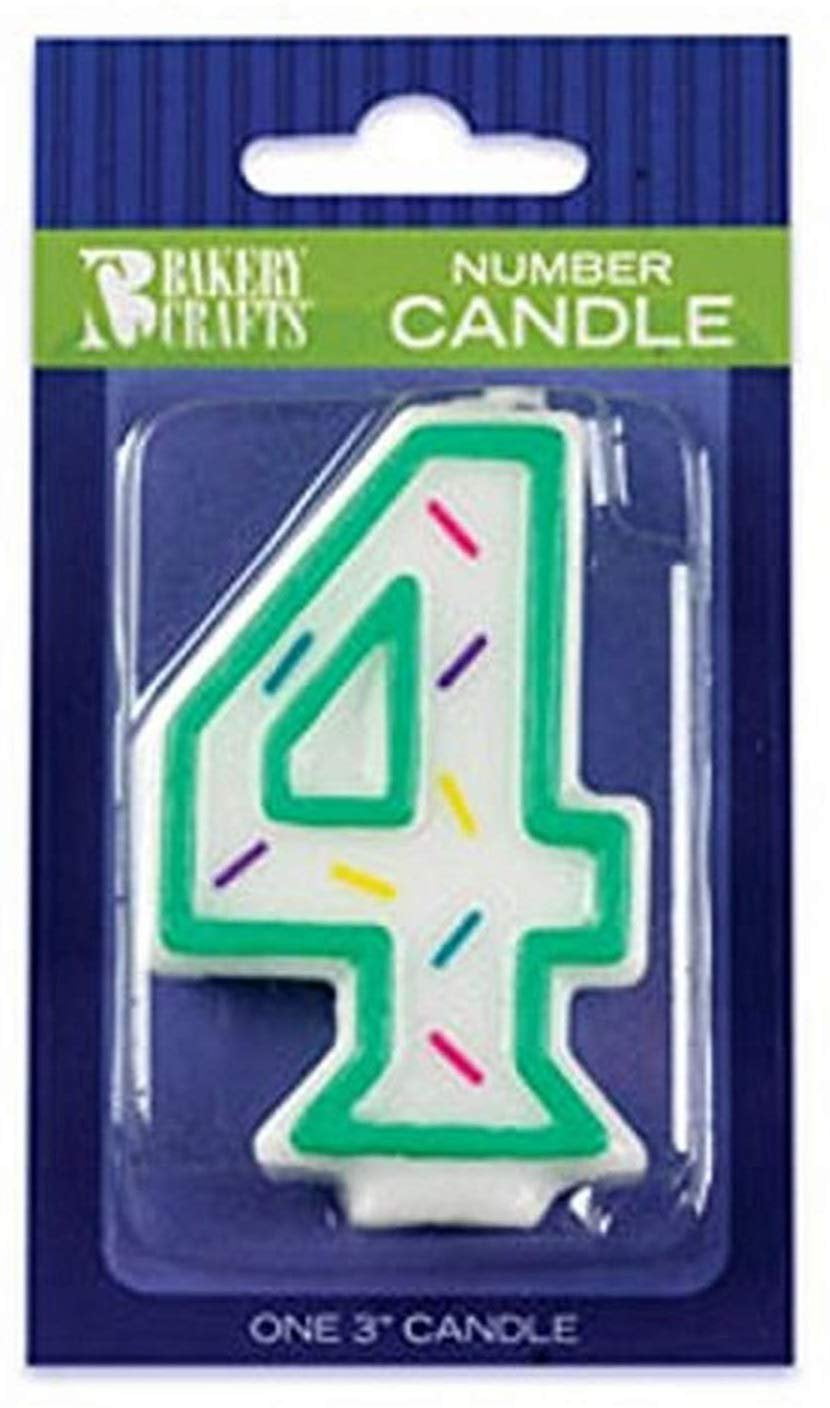 Oasis Supply Number-4 Sprinkle Birthday Candles, 3-Inch - Walmart.com