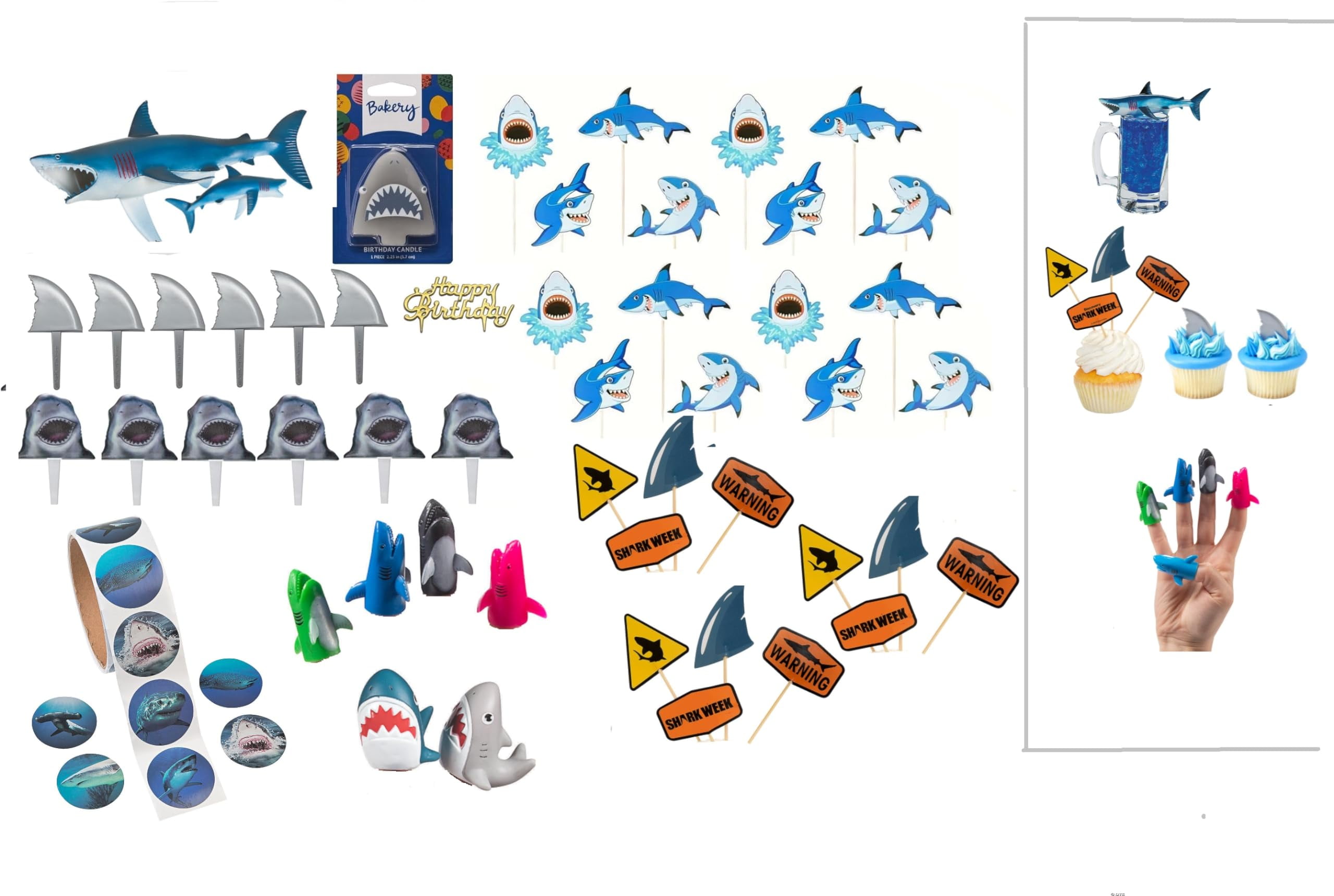 Oasis Supply, SHARK Cake Toppers for Birthdays and Parties, (Kit #5) 71 ...