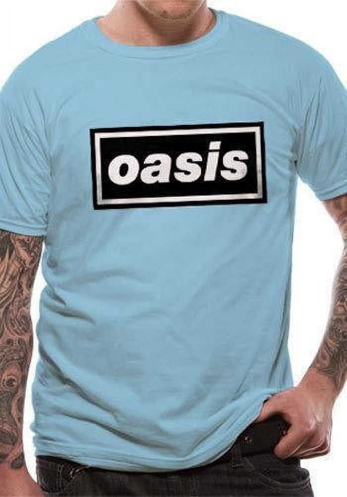 Oasis T Shirt Band Logo Definitely Maybe Official Licensed Blue Mens ...