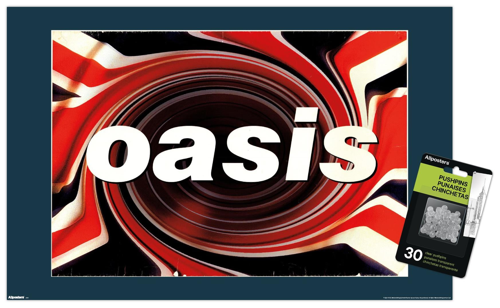 Oasis - Union Jack Logo Wall Poster with Push Pins, 14.725" x 22.375 ...