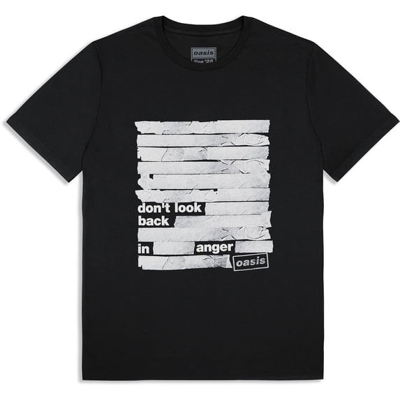 Oasis Unisex T-Shirt: Don't Look Back In Anger Tape (Black) (Ex-Tour ...