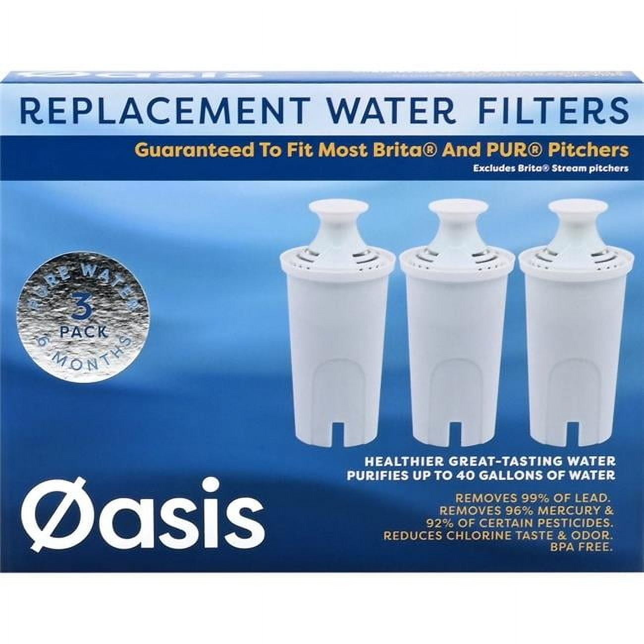 Oasis Water Pitcher Replacement Water Filter for Brita & PUR - Walmart.com