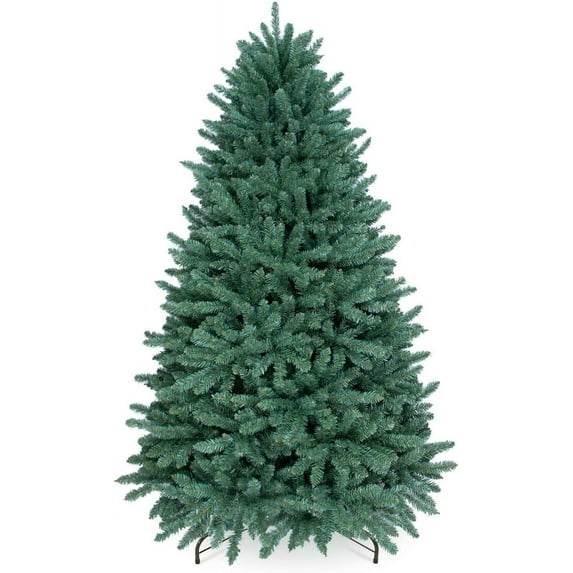 OasisCraft 7ft Unlit Christmas Tree Premium Hinged Blue Spruce ...