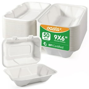 Avant Grub Biodegradable 6x6 Take Out Containers, 50 Pack, Leak Proof ...
