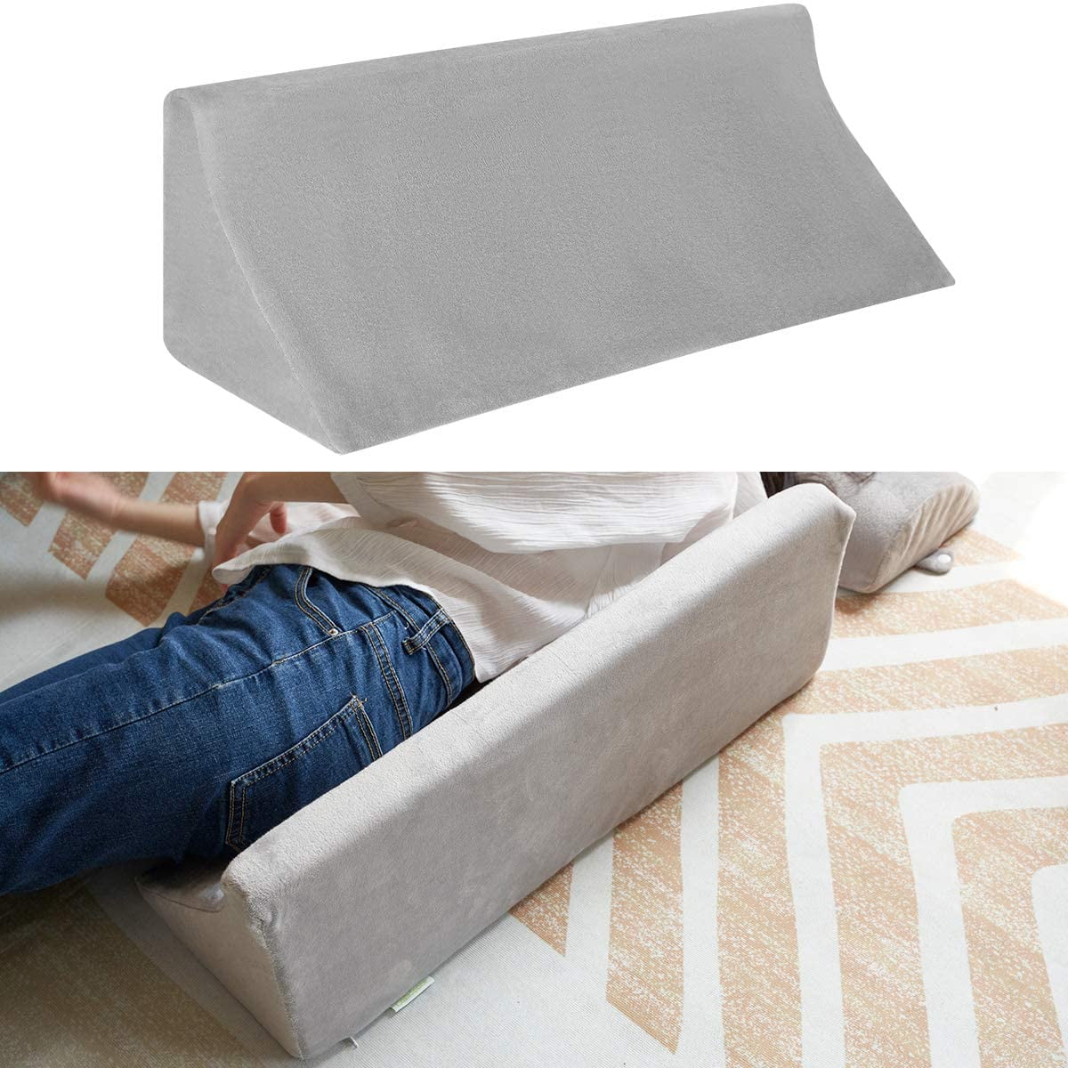 OasisSpace Bed Wedge Pillow for Sleeping, Back Positioning Elevation ...