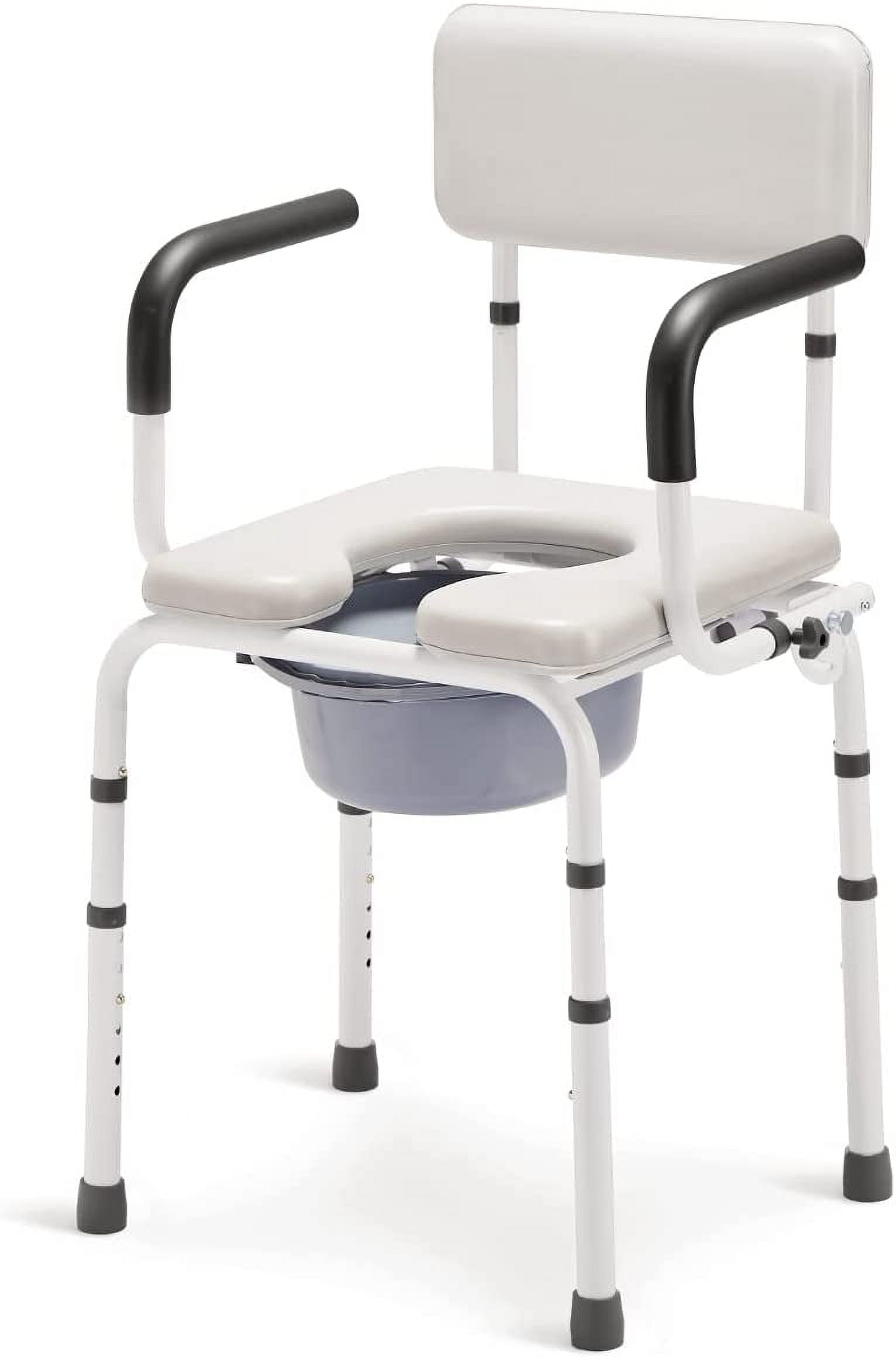 OasisSpace 3 in 1 Padded Commode Chair - Bedside, Shower, Toilet Seat ...