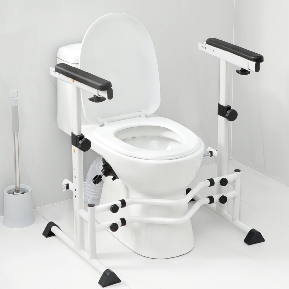 OasisSpace Adjustable Toilet Safety Rails - 350lbs Stand Alone Rail for ...