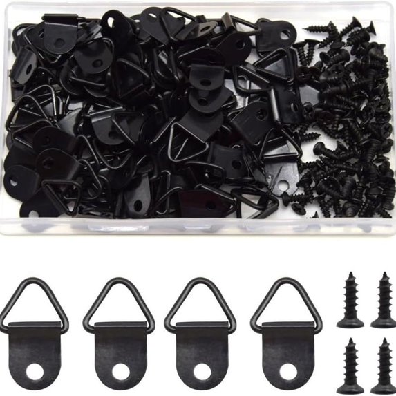 Oasiva 100PCS Single Hole Hangers Convenient Triangles D Rings with ...