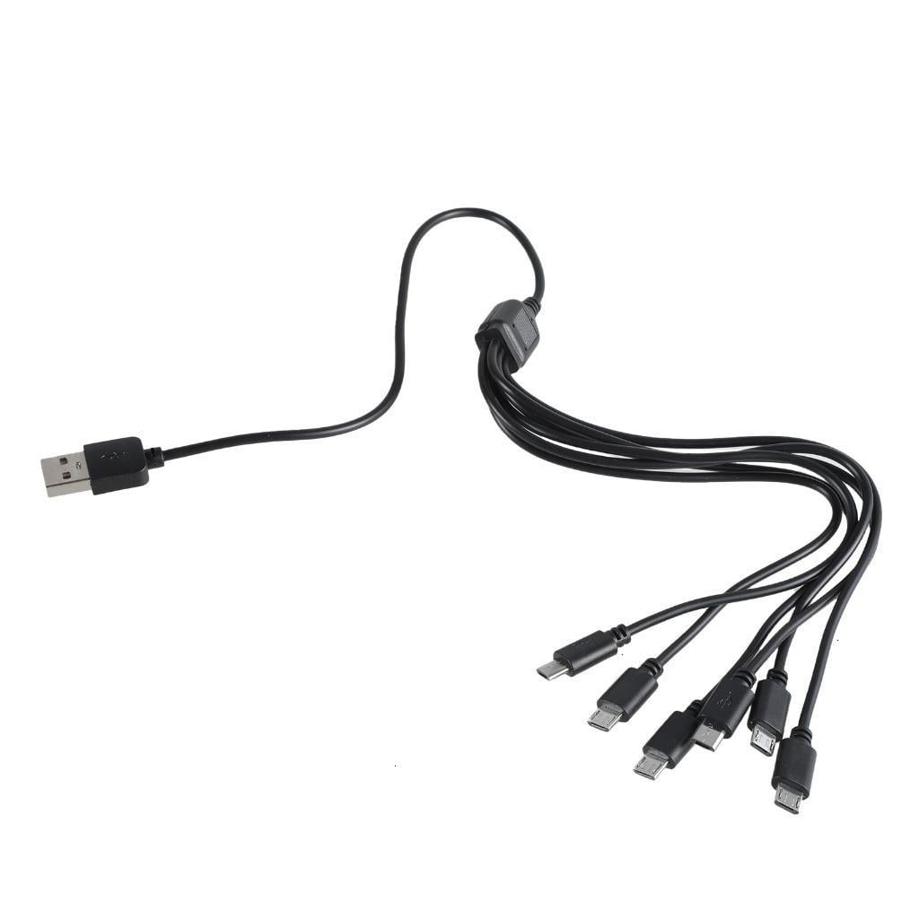 Oasiva 6 in 1 Multiple USB 5Pin Charging Cable USB 2.0 Type A Male to 6 ...