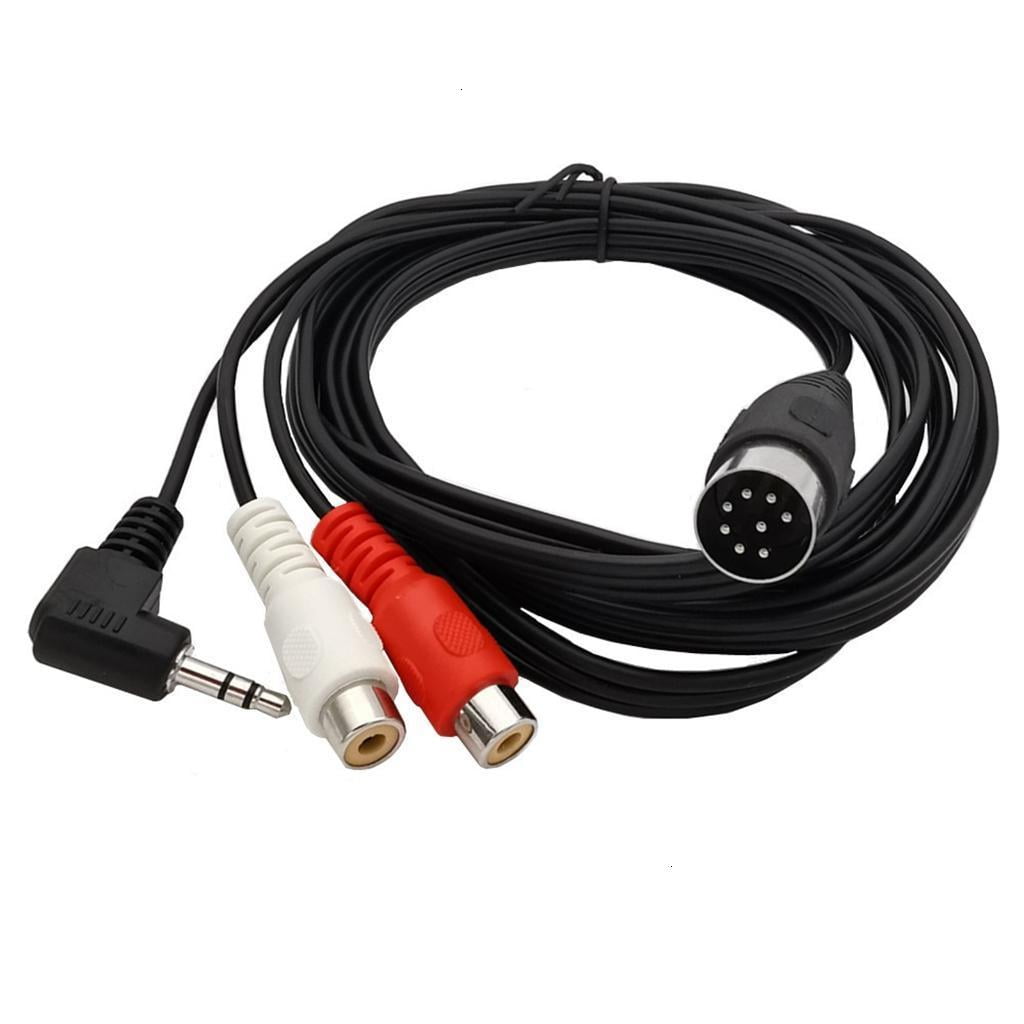 Oasiva 8PIN DIN to 2RCA Female And 3.5mm Cord 90 Degree Right Angle ...