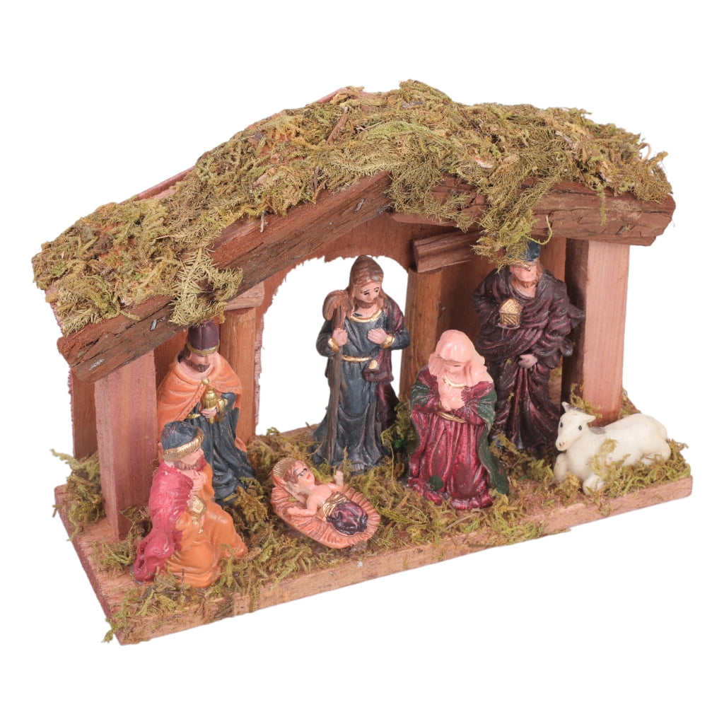 Oasiva Christmas Nativity Set Tabletop Decoration Religious Manger ...