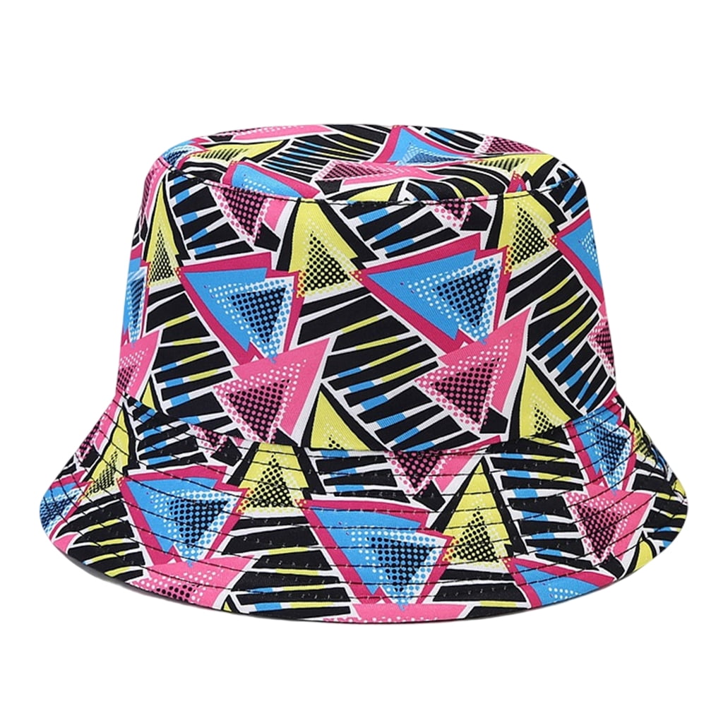 Oasiva Double Side Bucket Hat Cloche Hat 80s 90s Bucket Hat Geometric ...