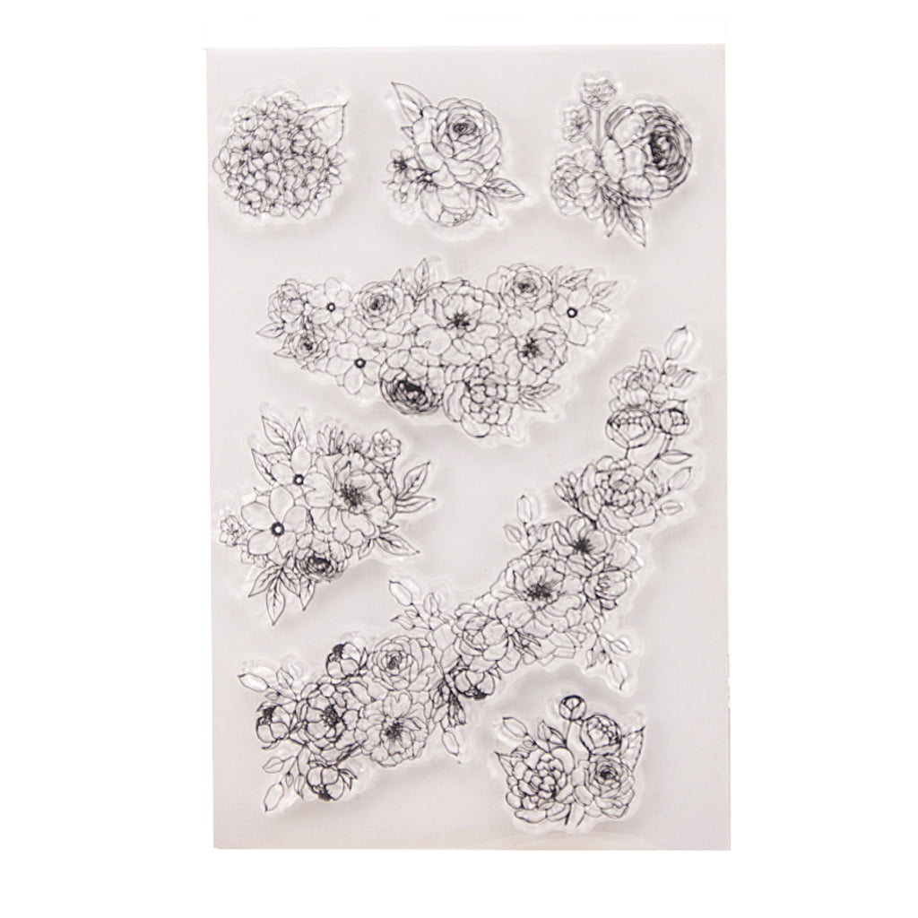 Oasiva Flower Vine Silicone Clear Stamp Scrapbooking Valentine's Day ...