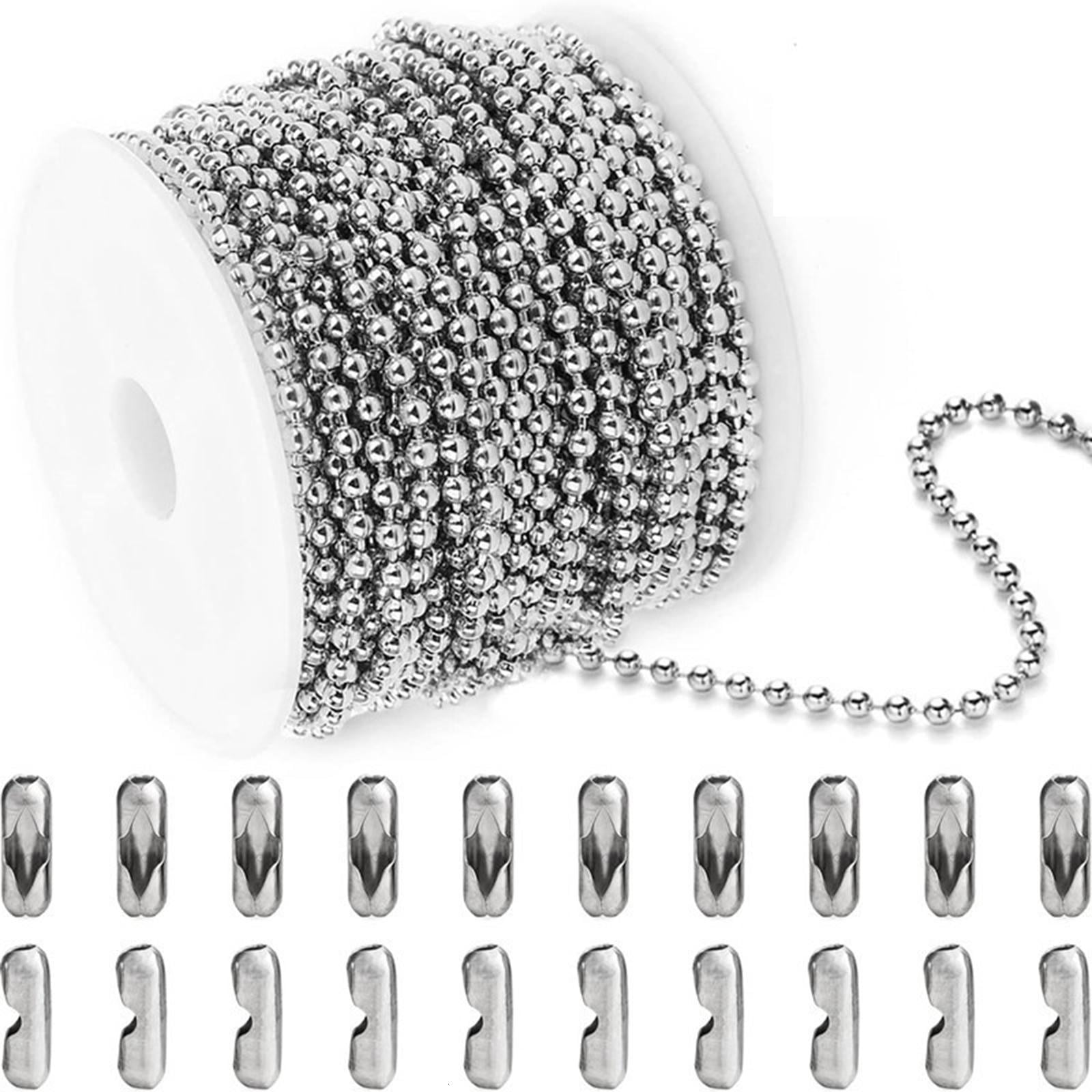Oasiva Stainless Steel Ball Chains Necklace Bead Chain Dog Tags Ball ...
