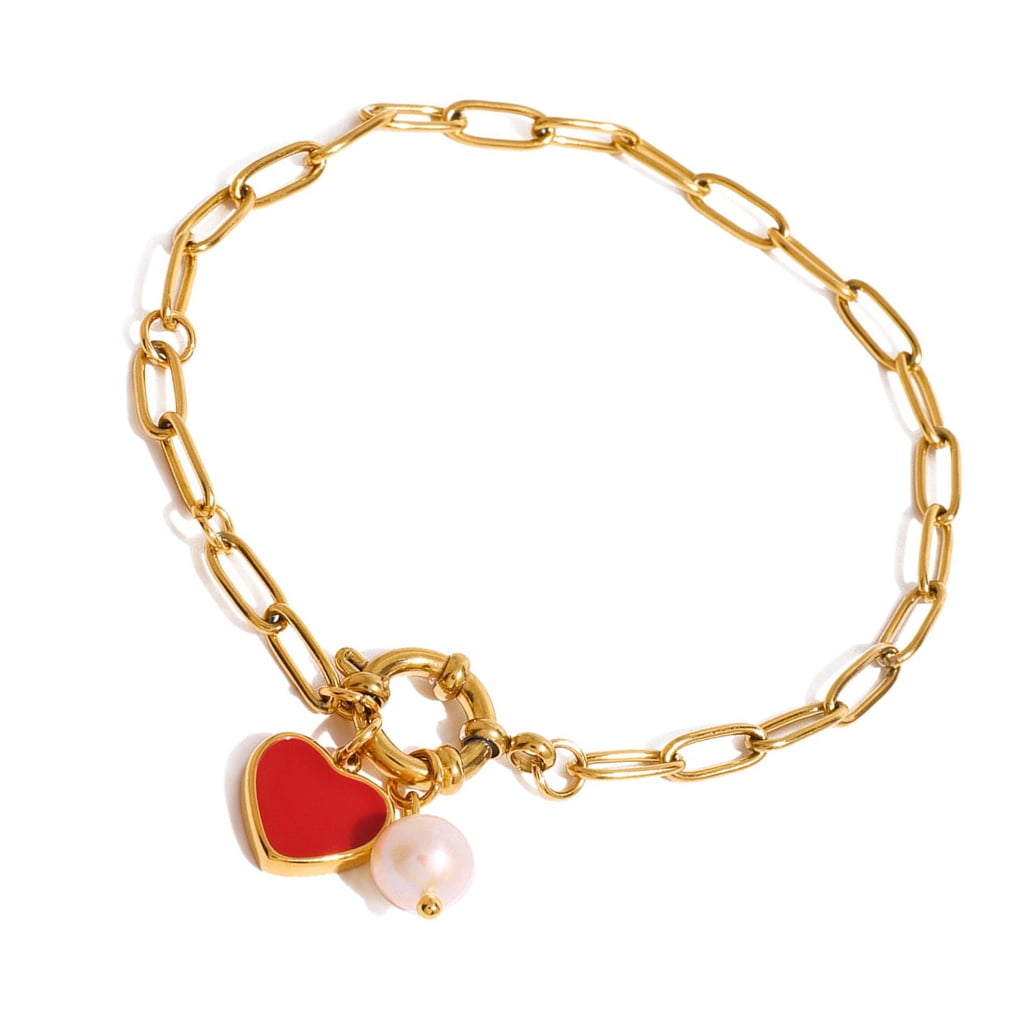 Oasiva Stainless Steel Heart Pendant Bracelet Adjustable for Special ...