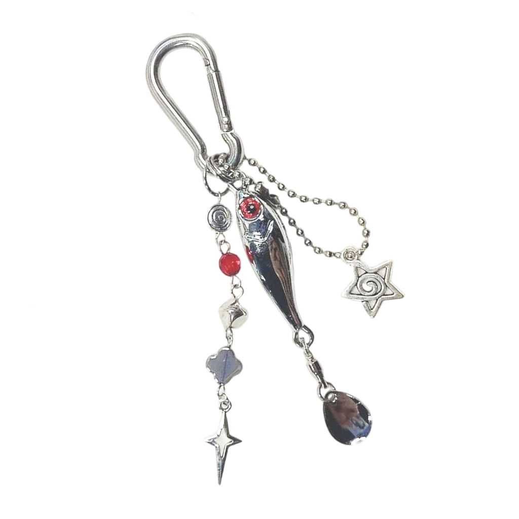 Oasiva Stylish Unisex Alloy Fish Keychain With Beaded Details For Bags ...