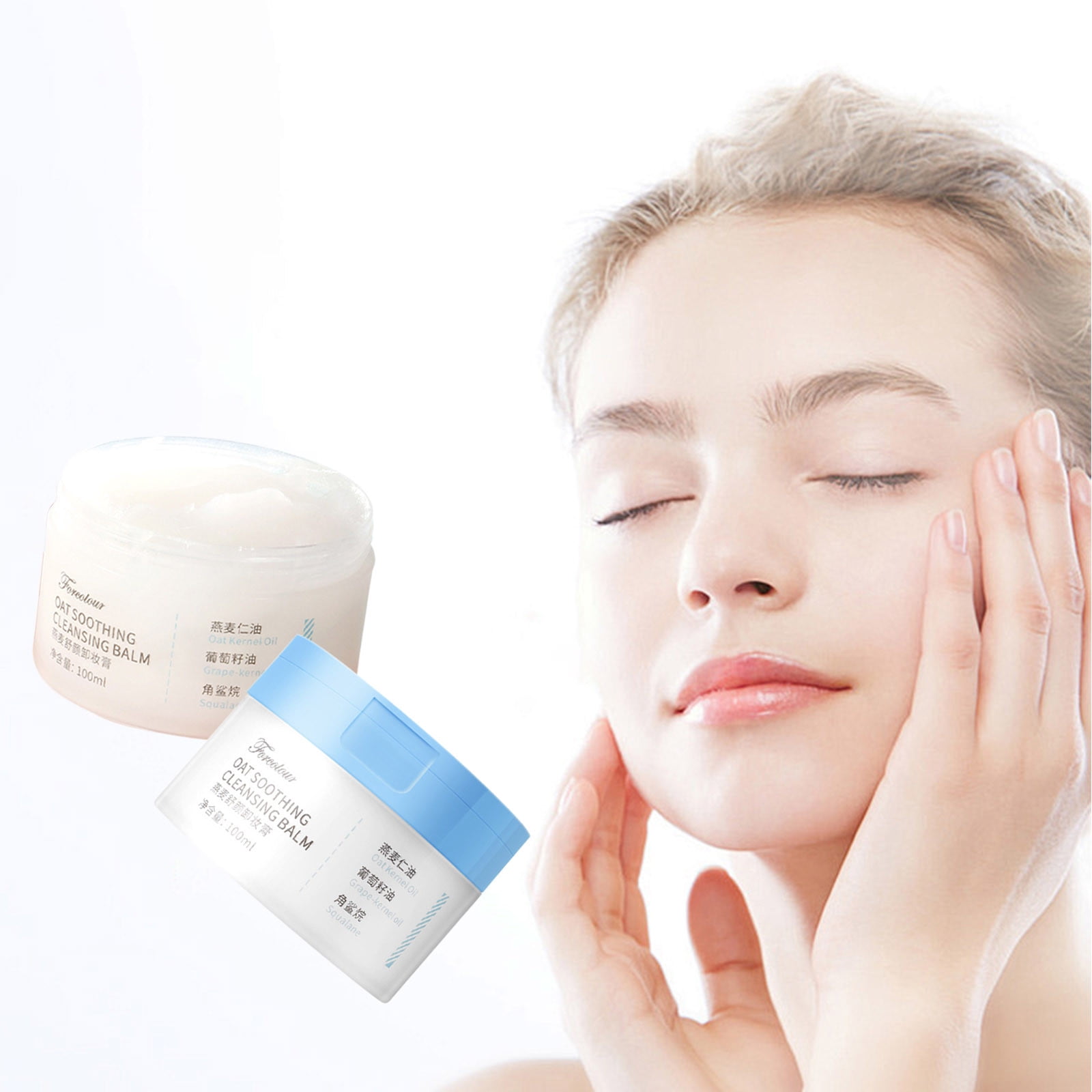 Oat Makeup Remover Balm | 3-in-1 Cleansing Cream for Face, Eyes & Lips ...