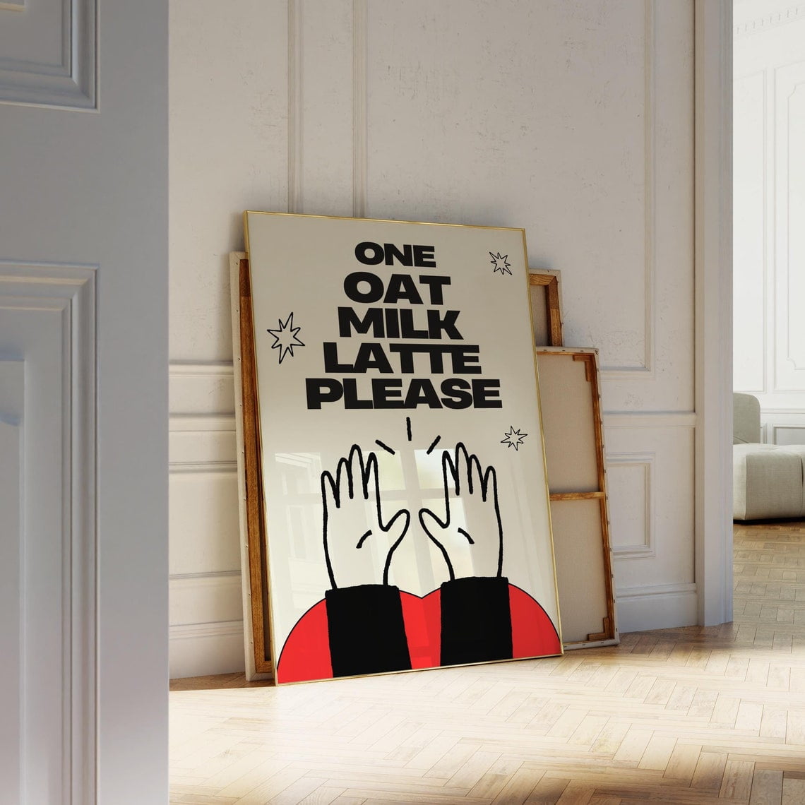 Oat Milk Latte Print • Trendy Kitchen Aesthetic Poster • Café Decor ...