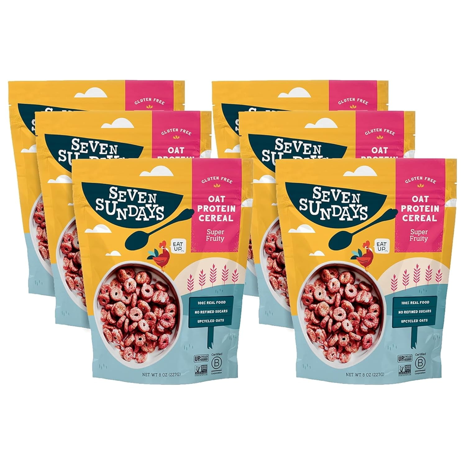 Oat Protein Cereal, Super Fruity, 8 Oz Bag (Pack of 6), Gluten Free, 5g ...