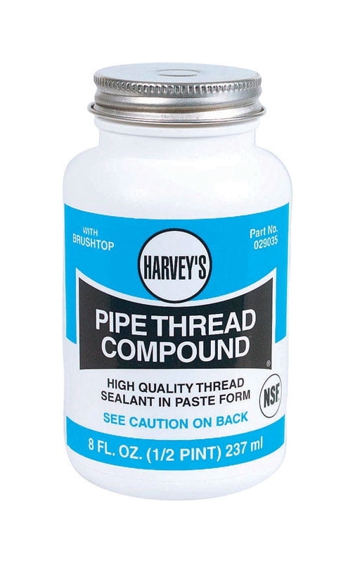 Oatey 029035 Pipe Thread Compound, 8 oz, Brushtop Plastic Jar, Gray ...