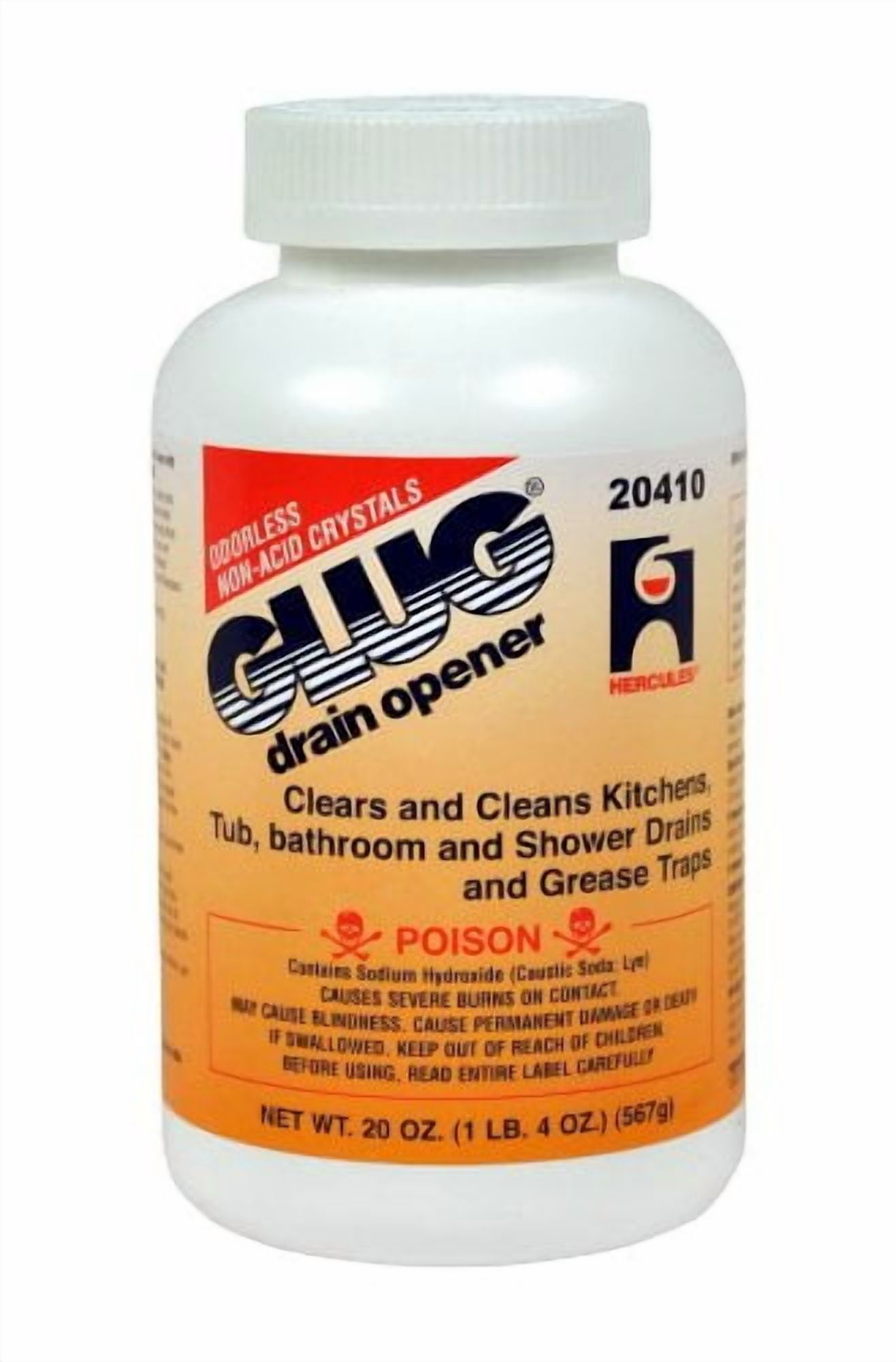 Oatey 20410 Hercules Glug Crystals Drain Opener, 20 oz, 1.3 (Pack of 1 ...