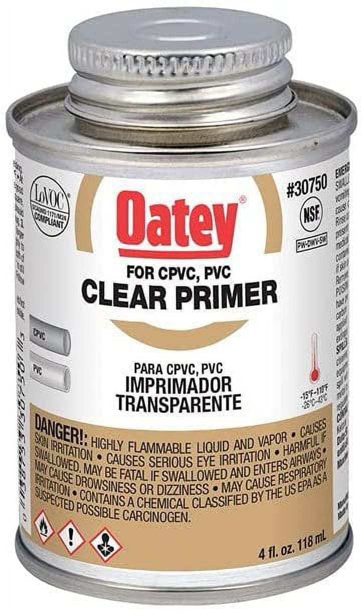 Oatey 30750 Pipe Primer/Cleaner, 4 oz, Clear - Walmart.com