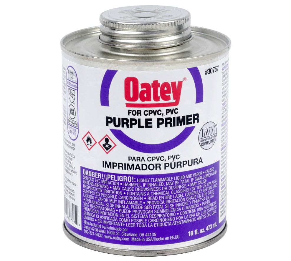 Oatey 30757 Purple Primer For PVC, CPVC, 16 Oz, Each - Walmart.com