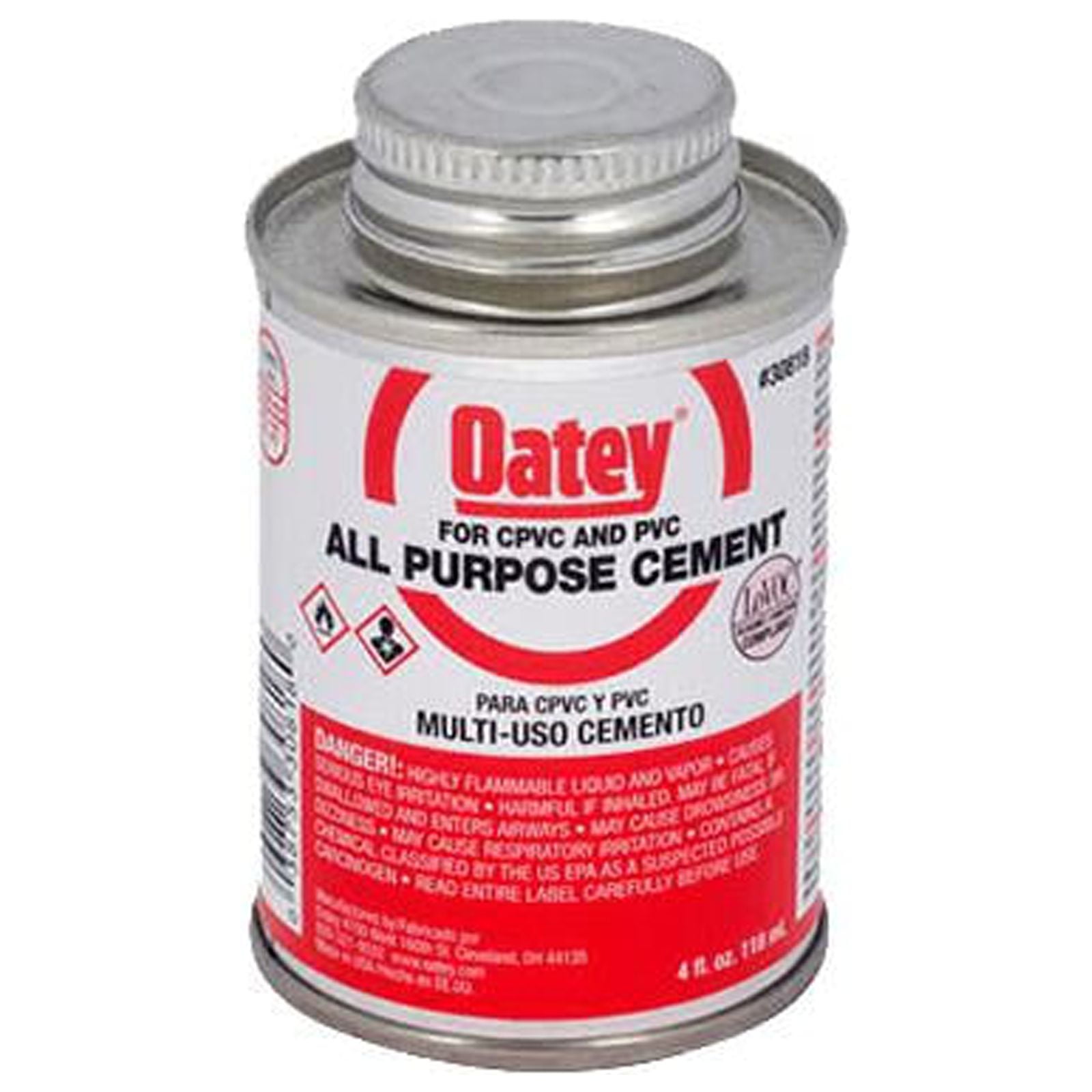 Oatey 4 oz. Clear All-Purpose PVC Plumbing Tube Glue, Solvent Pipe ...